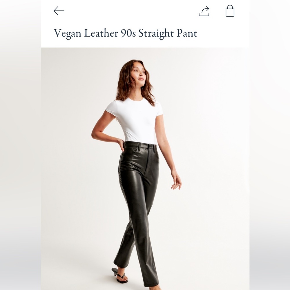 Abercrombie Ultra High Rise Leather Pants - Gem